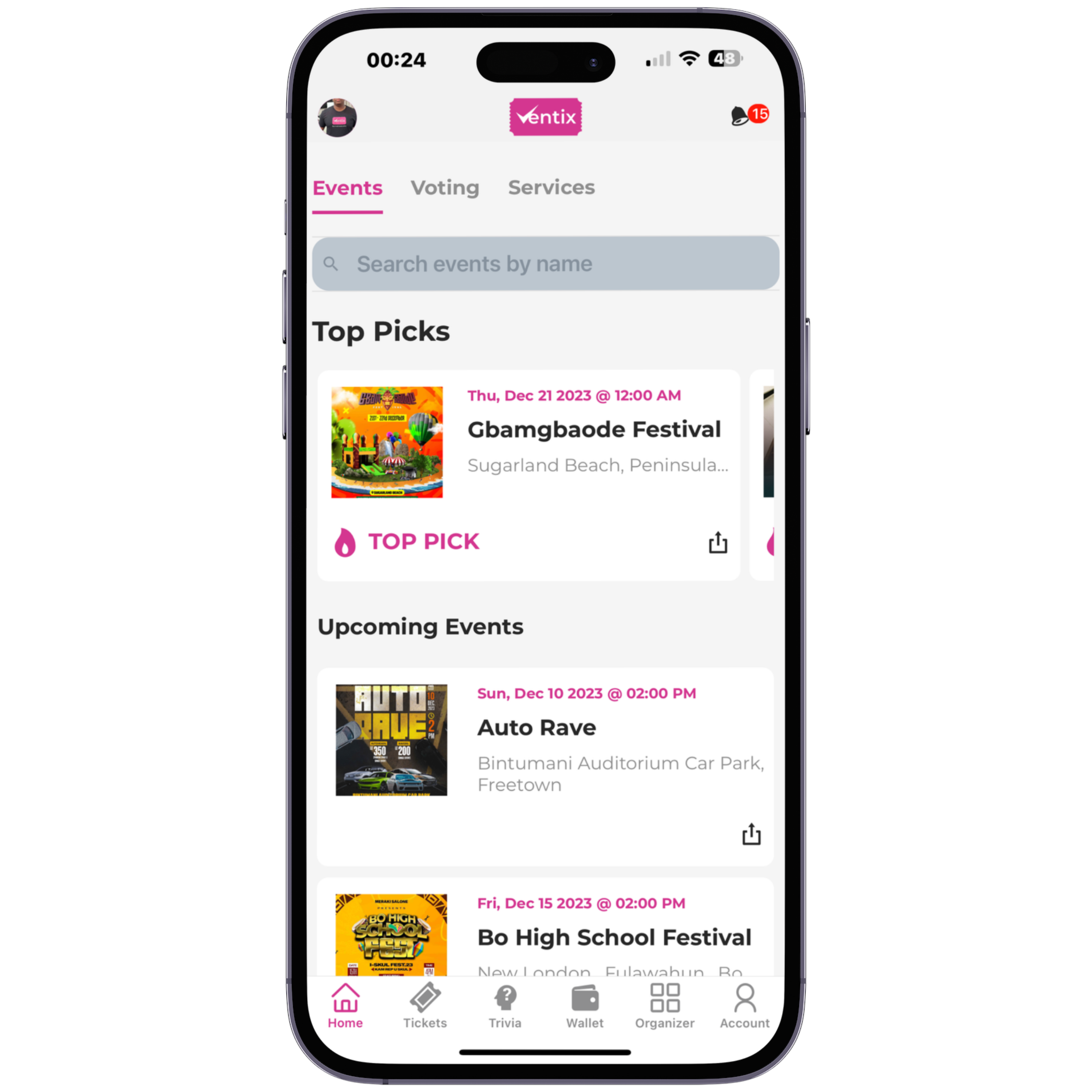 Ventix - Unforgettable Events, Secure Finances, Voting & Trivia